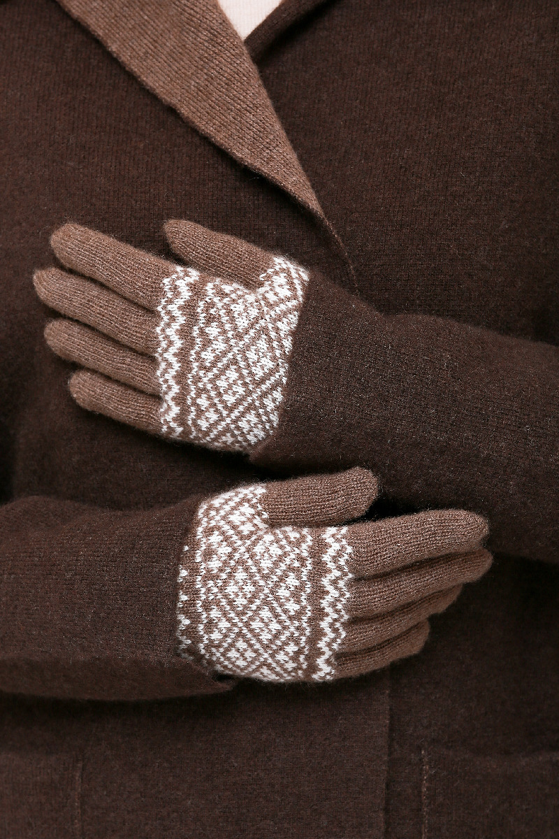Шерстяные перчатки с узором купить с быстрой доставкой | KHAN Cashmere ...